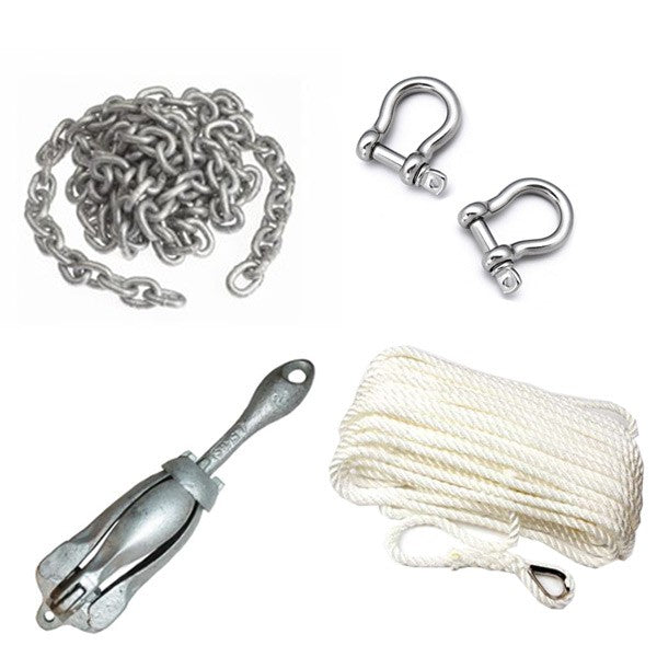 Small Boat Anchor Kit – Folding Grapnel Anchor, 10mm Nylon, 8mm Chain ...